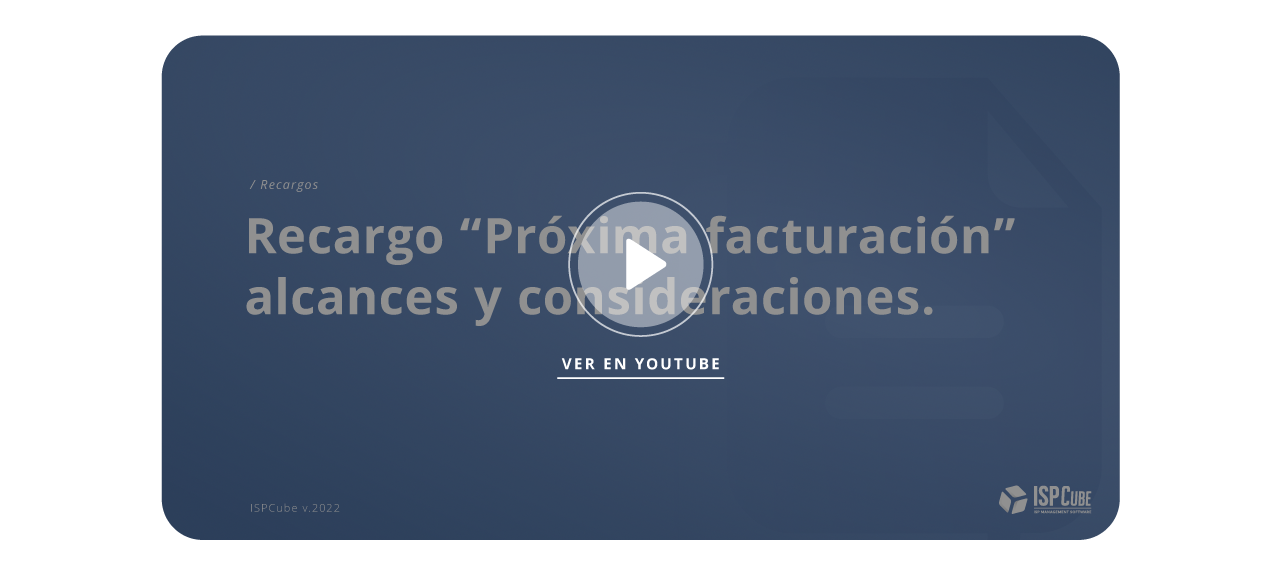 Recargos – Guia ISPCube 2022